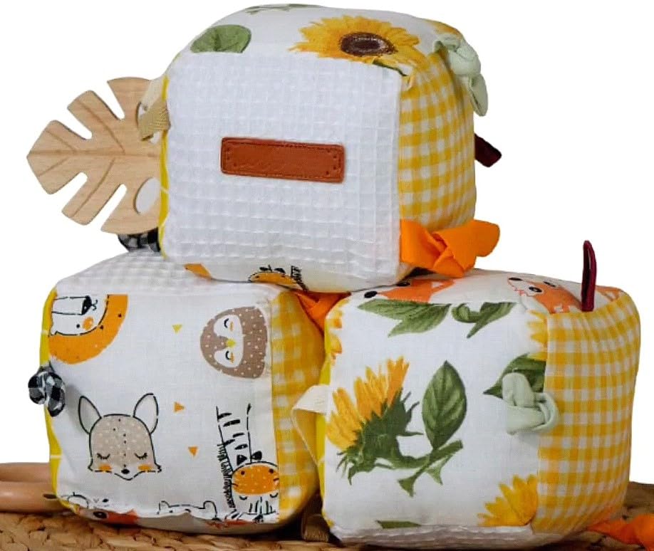 Amazon.com: Baby toy block, soft baby block,soft block, baby shower gift, baby rattle teething ...