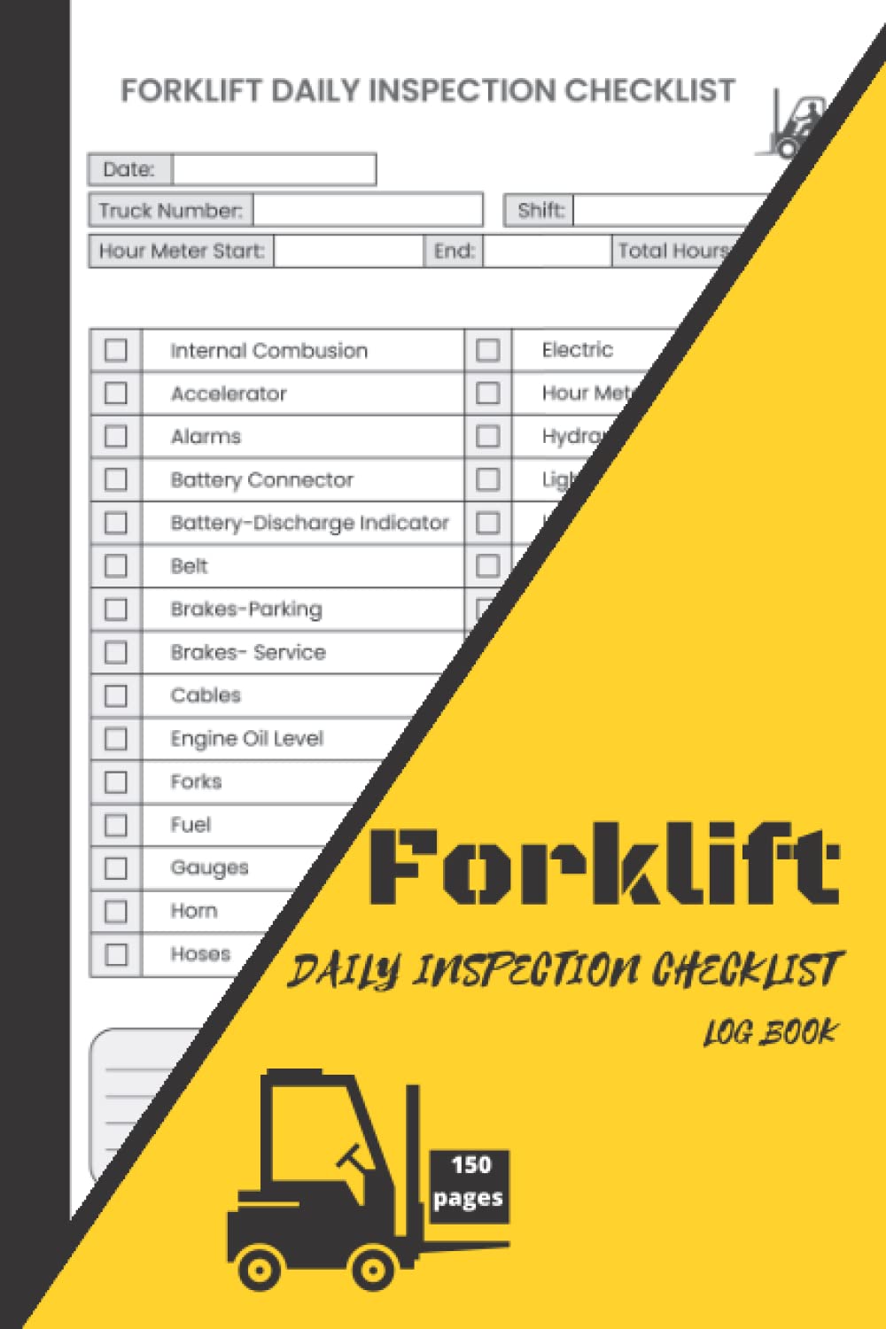 Buy Forklift Daily Inspection Checklist Log Book: 150 Pages of Forklift ...