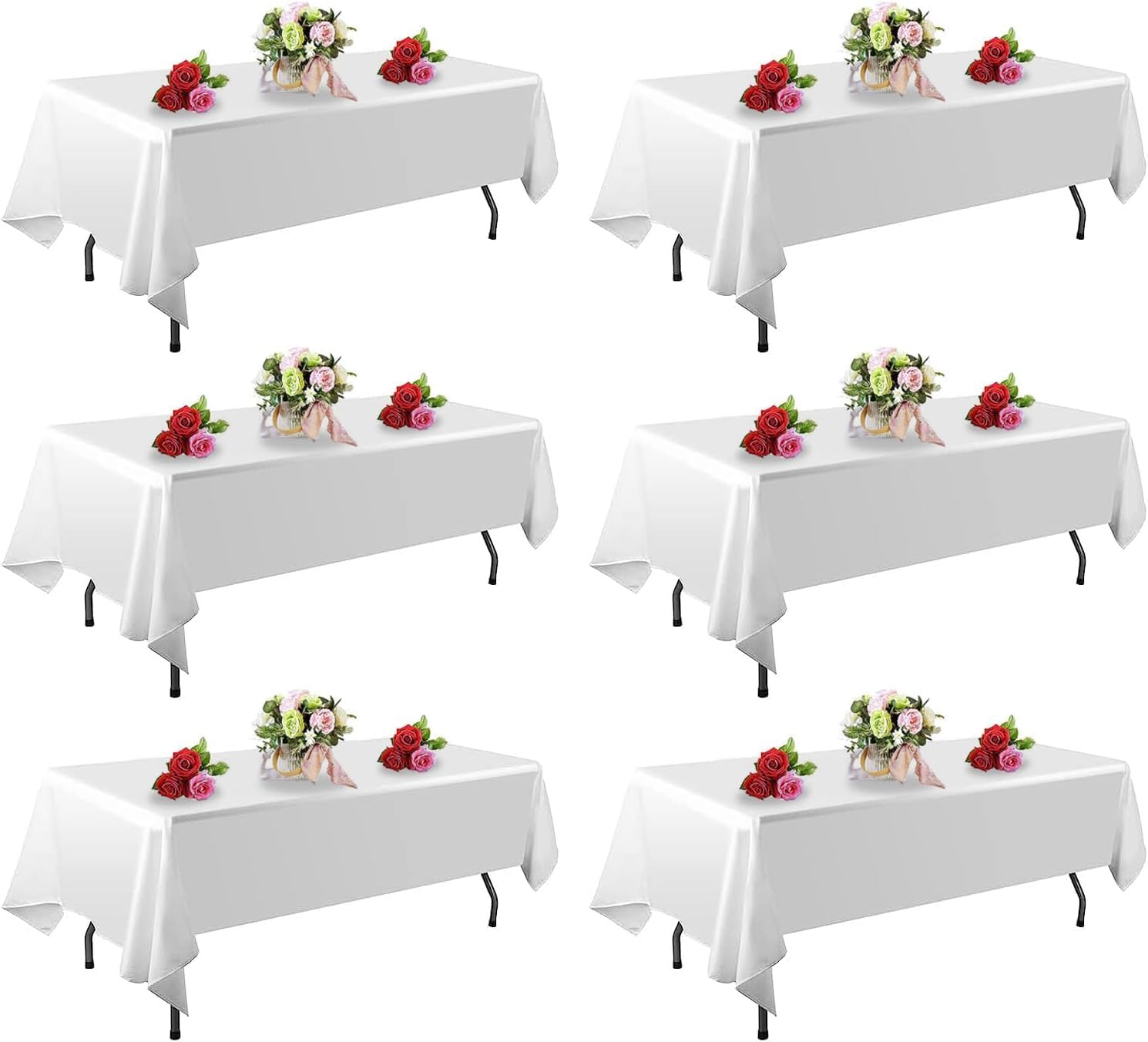 Amazon.com: FINDYOU 6 Pack White Table Cloth Rectangle 60 x 126 Inch ...