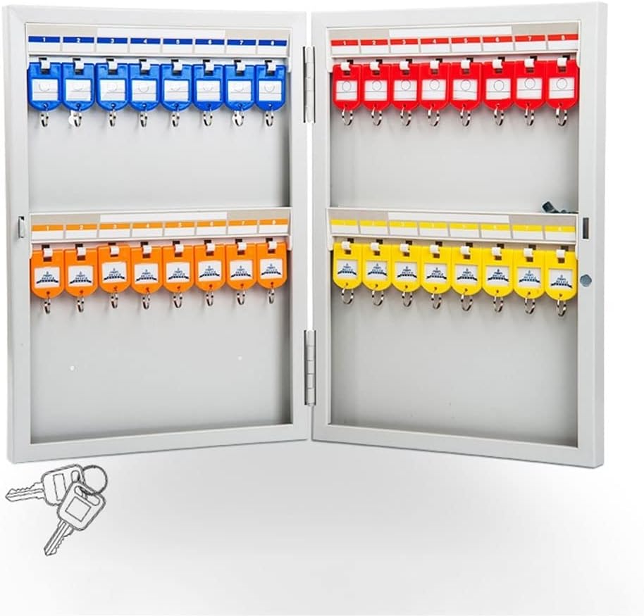 Amazon.com: Key Box Wall Mount 32 Position Metal Locking Key Cabinet ...