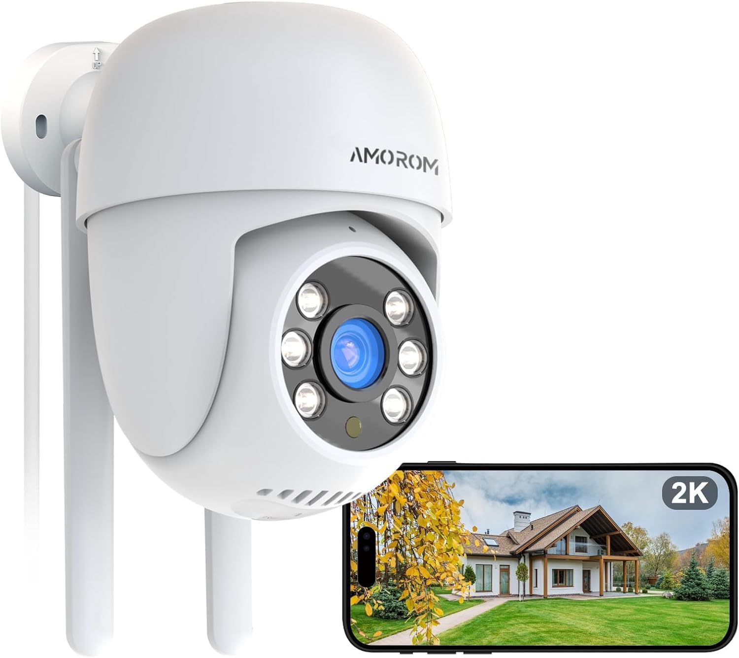AMOROM AI Outdoor Security Wifi Camera with Custom Alerts(Reduce False ...