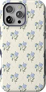 Amazon.com: Casely iPhone 16 Pro Case | Vintage Garden | Blue Hydrangea | Bold Protective Design ...
