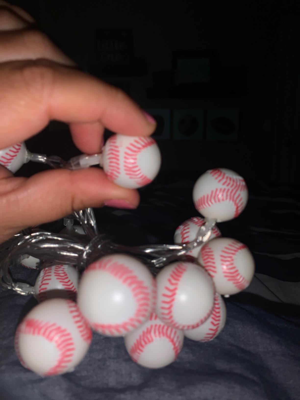 Amazon.com: Lights4fun, Inc. 6ft Baseball String Lights Battery ...