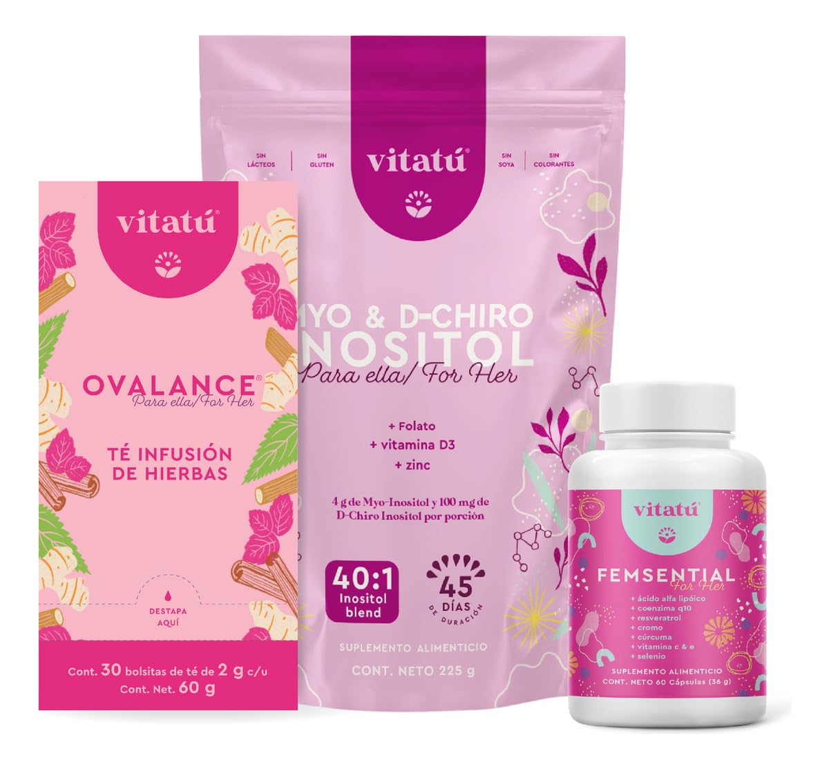 VITATÚ VITALICIOUS NUTRITION - Kit para ella Plus | Inositol+Femsential ...