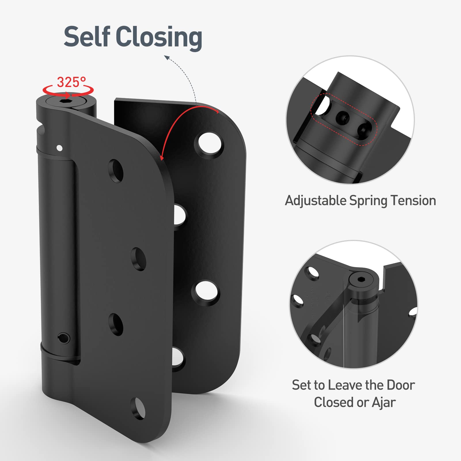 Snapklik.com : HOSOM Self Closing Door Hinges 4 Inch Spring Loaded ...