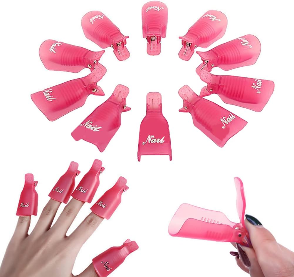 Amazon.com : 10pcs Nail Soak Off Cap Clip Nail Polish Remover Tool Gel ...