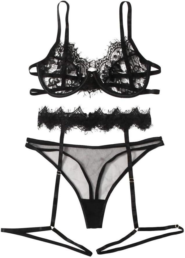 Amazon.com: Lencería para mujer, body de encaje, lencería para mujer, talla grande, tentador ...