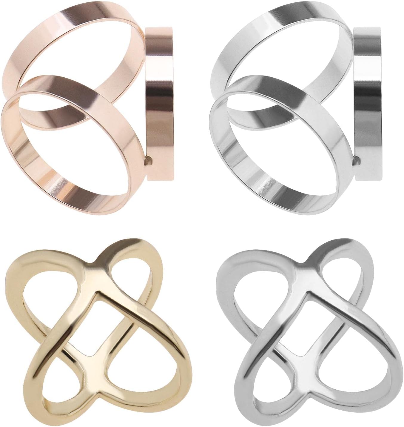 OTOTEC 4 stuks sjaal ring gesp metalen zijden sjaal gesp clips in goud ...