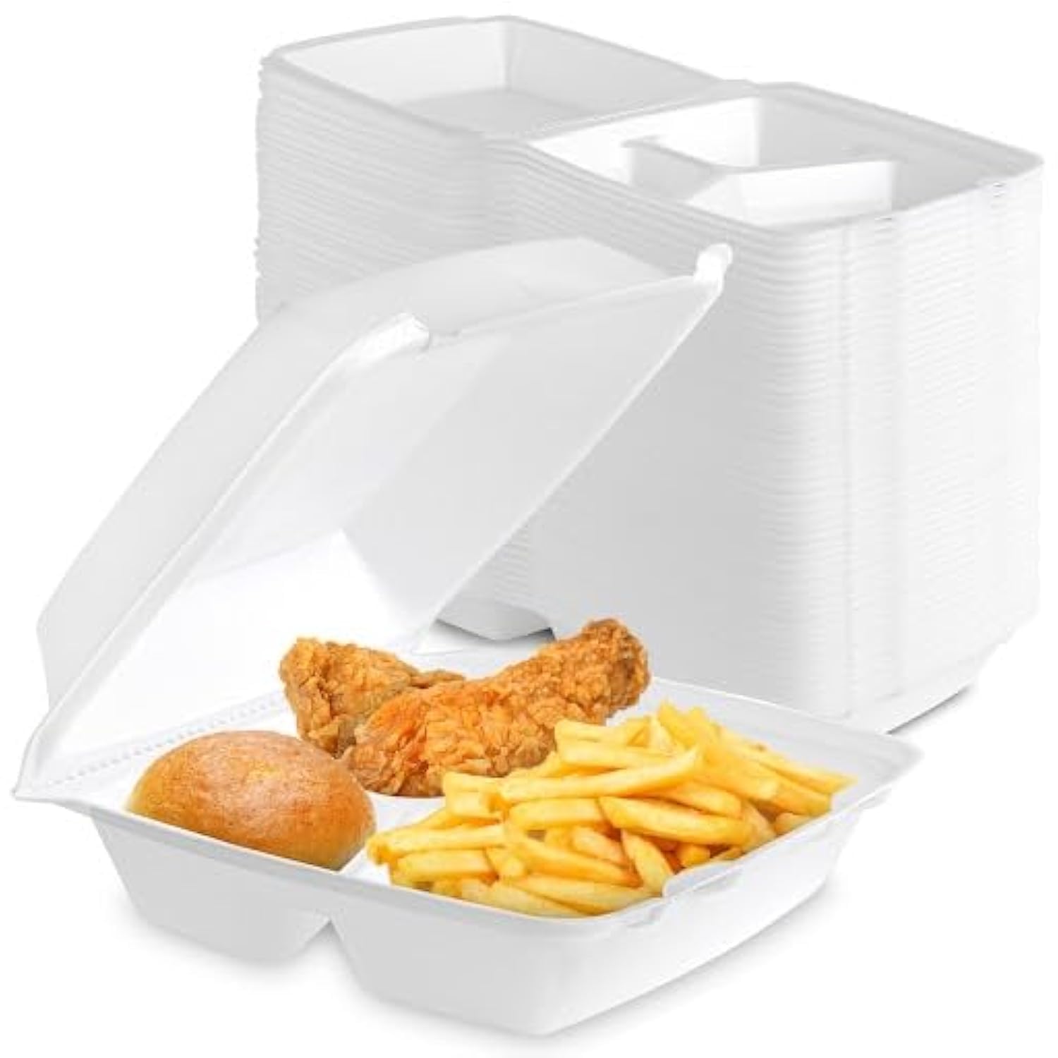 Snapklik.com : Stock Your Home 8x8 Clamshell Take Out Boxes (25 Pack ...