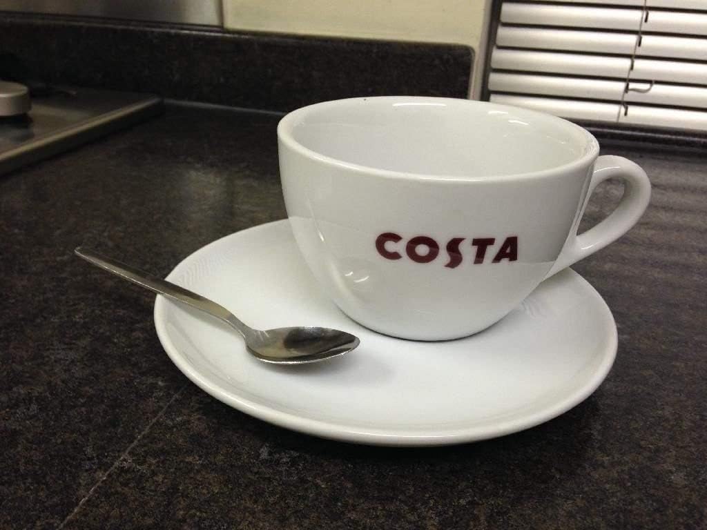 Costa Coffee Espresso Cup with Saucer and Spoon Double 170ml : Amazon ...
