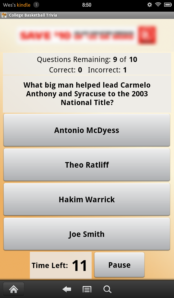 College Basketball Trivia - App on Amazon Appstore
