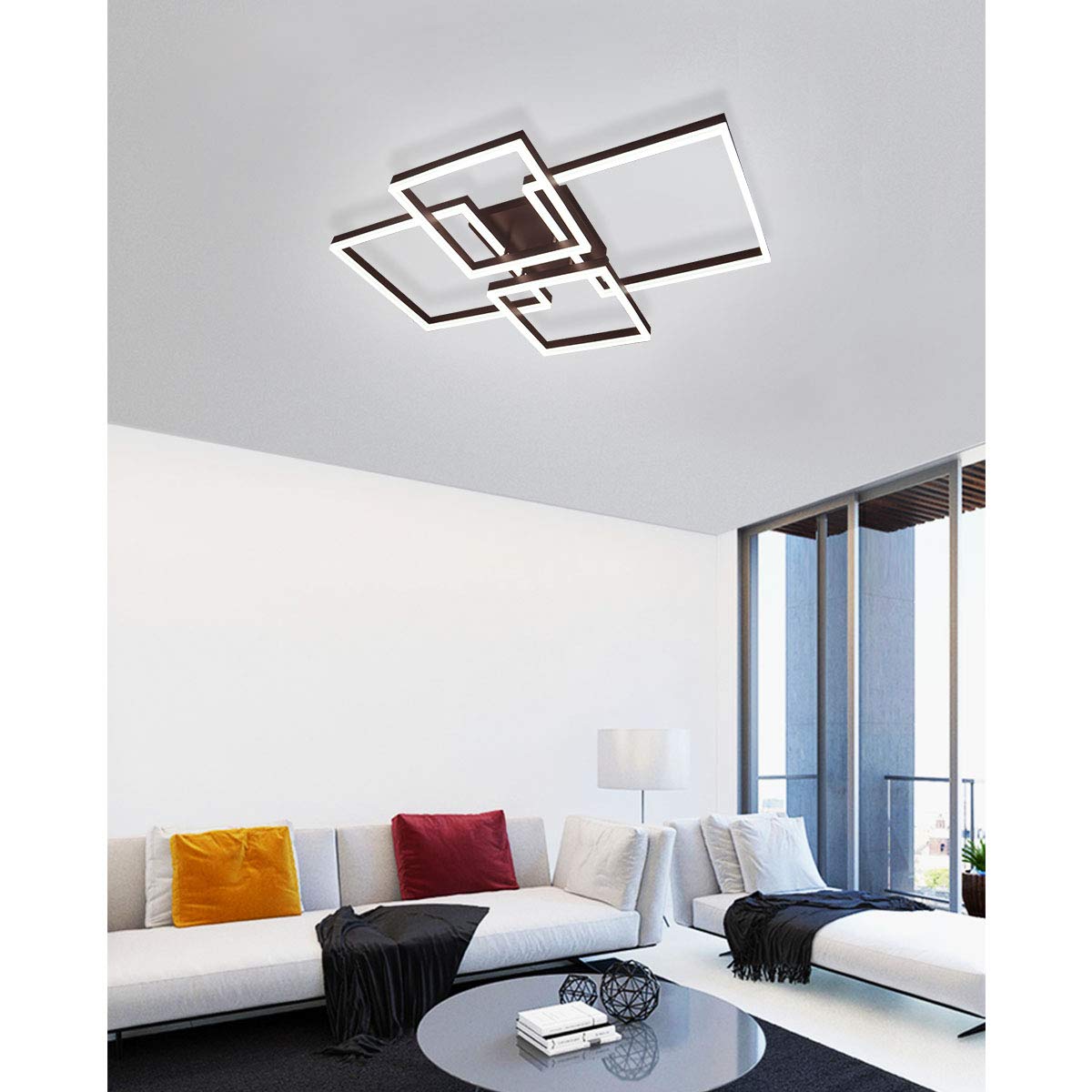 Ganeed Modern LED Ceiling Lights, 2+2 Squares Acrylic Flush Mount ...
