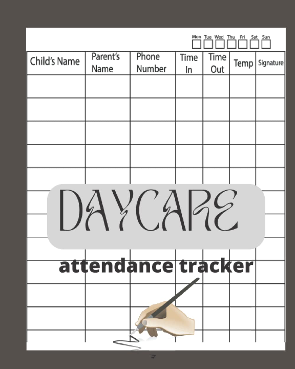 Daycare Attendance Tracker Childcare Daily Sign In Sign Out Register ...