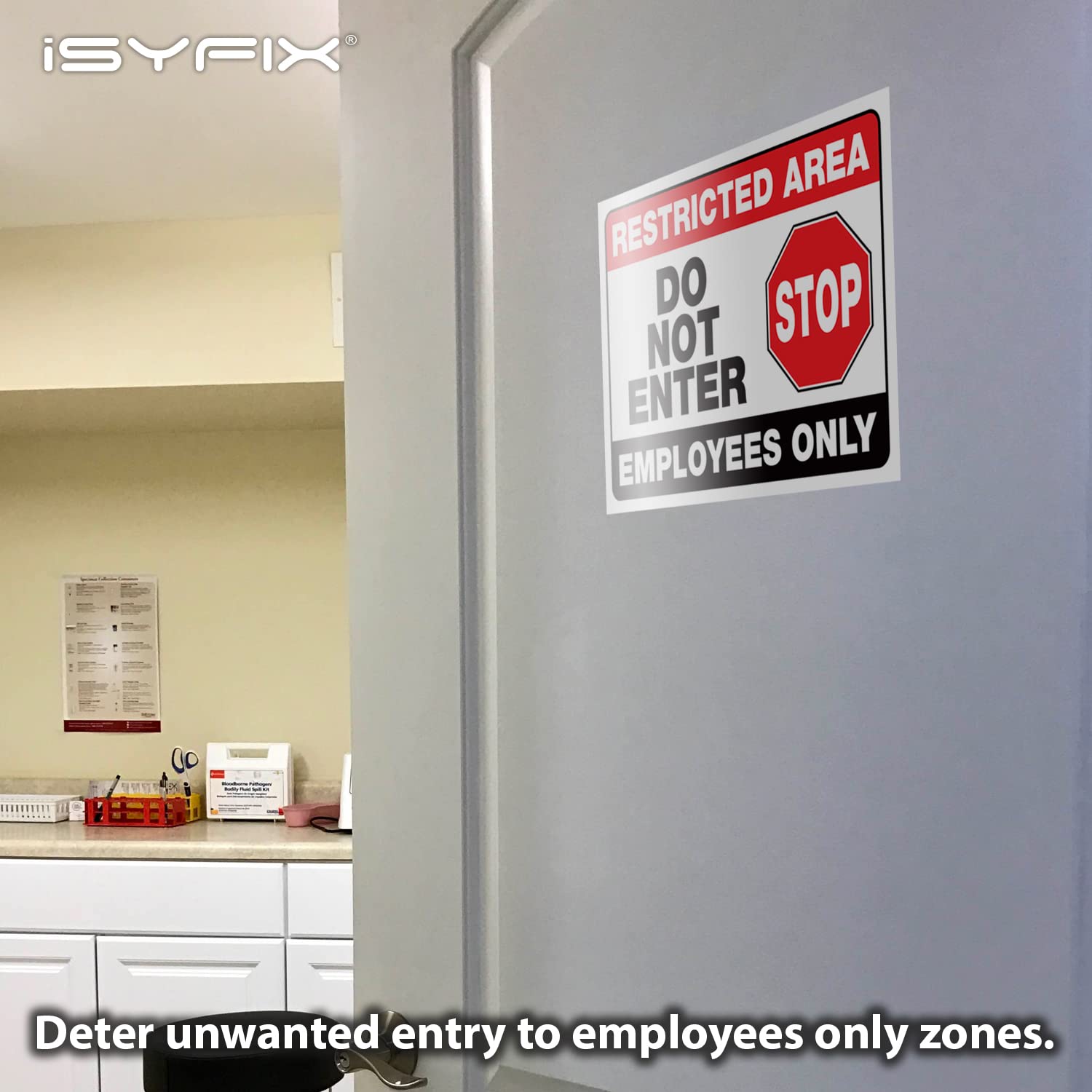Snapklik.com : iSYFIX Restricted Area Signs Stickers 2 Pack 10x7 Inch ...