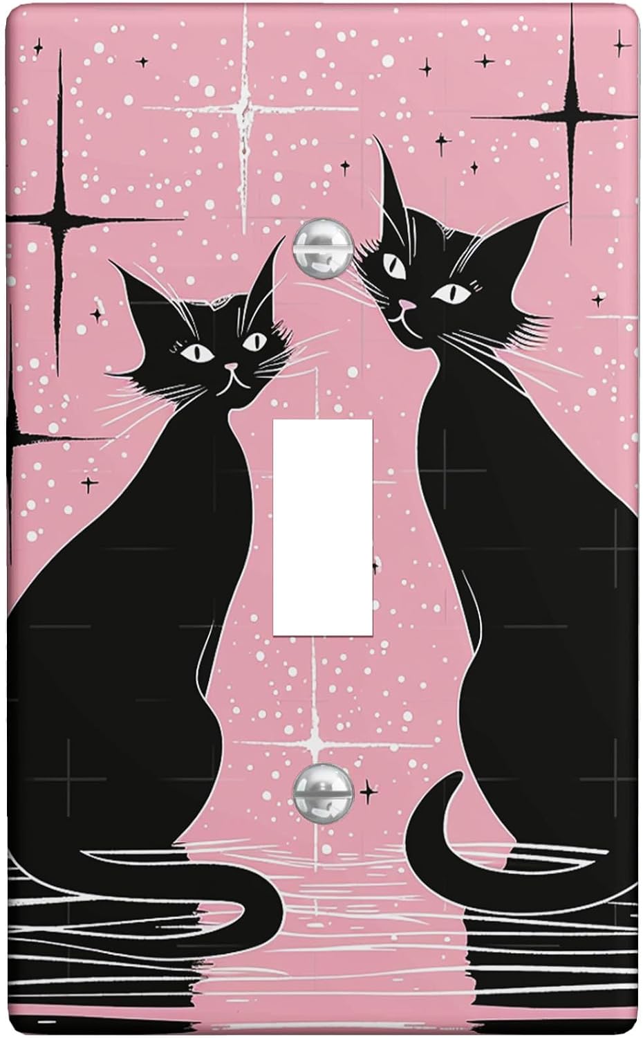 Cat Light Switch Cover Plate Standard Size Pastel Atomic Kitty Cute ...