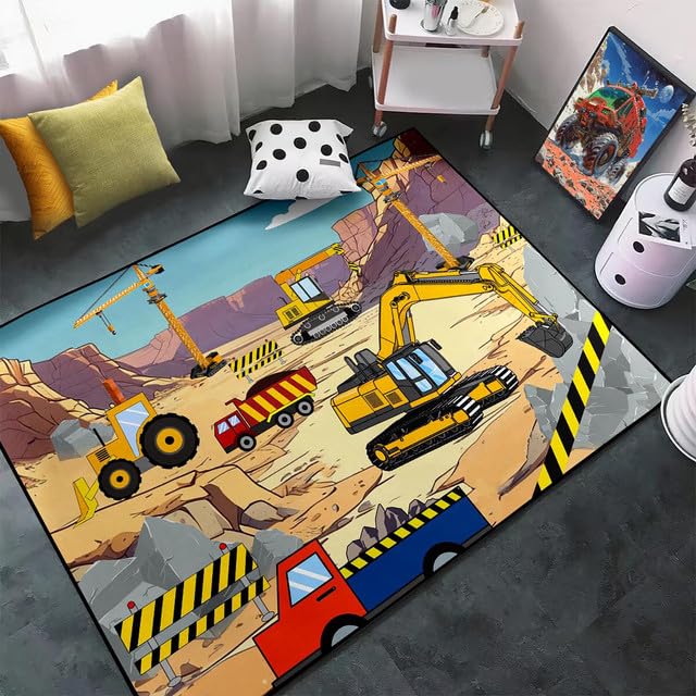 Amazon.com: Construction Rugs for Boys Room - Kids Car Rug Play Mat ...
