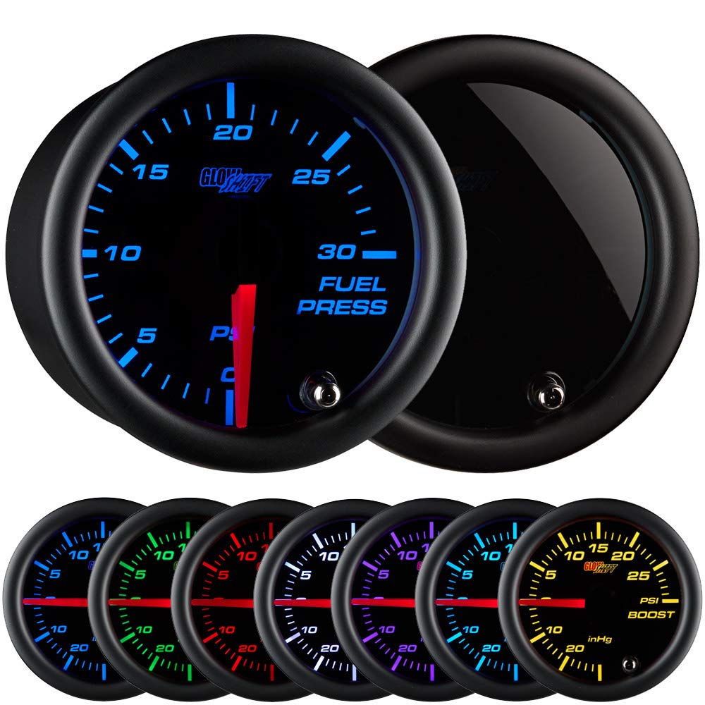 Amazon.com: GlowShift Tinted 7 Color 30 PSI Fuel Pressure Gauge Kit ...