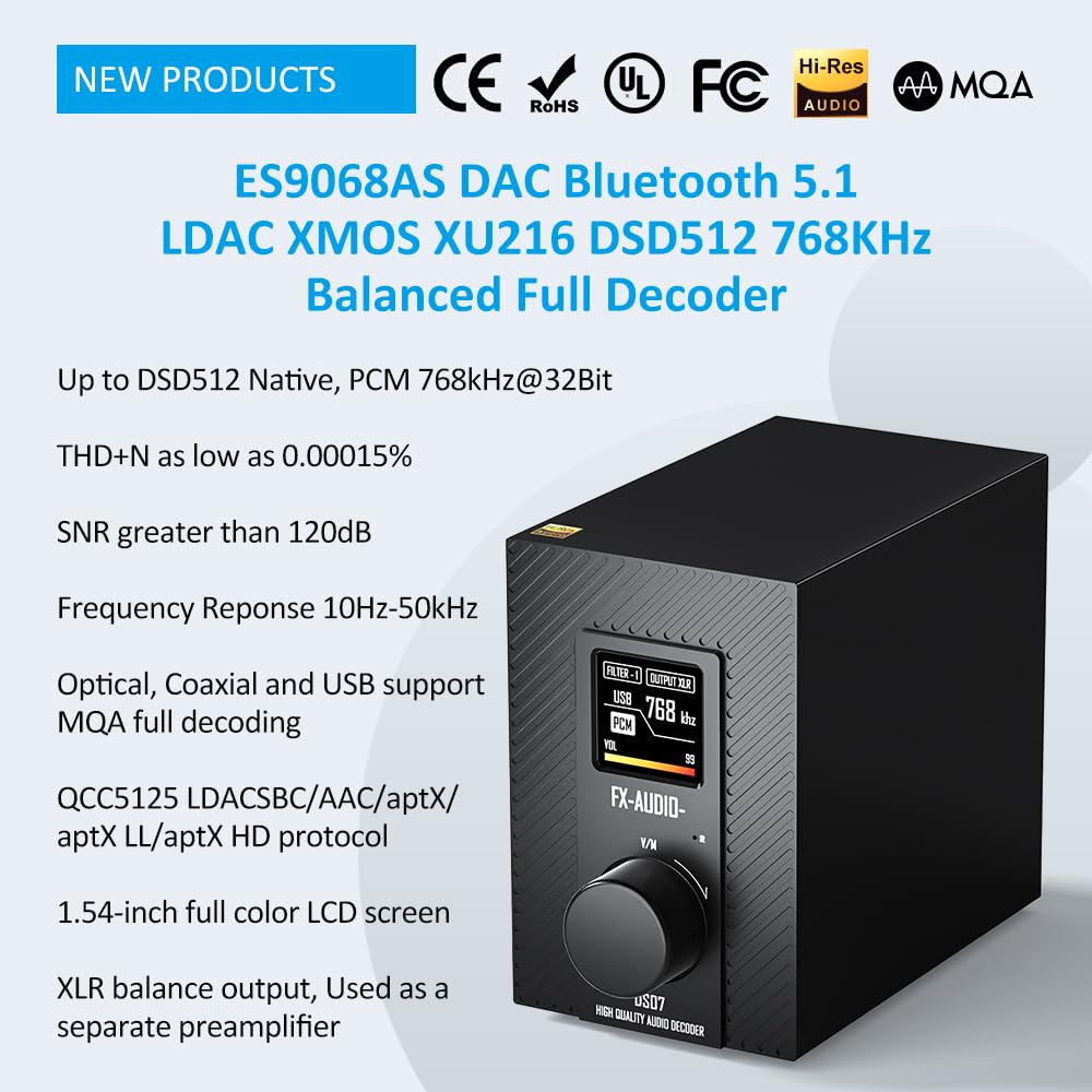 Snapklik.com : FX-Audio- DS07 DAC - ES9068AS XU216 Bluetooth 5.1 HiFi ...