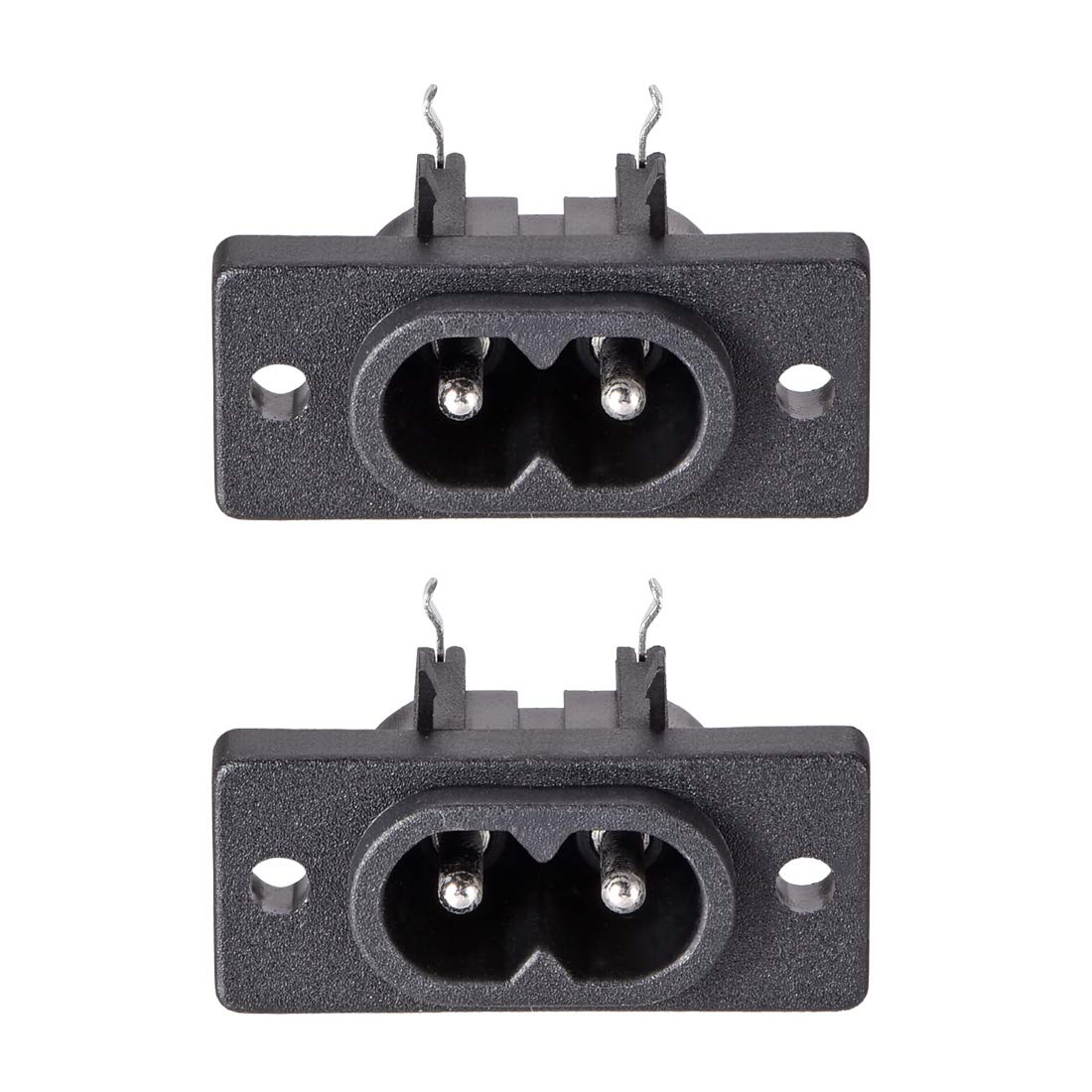 uxcell C8 Panel Mount Plug Adapter AC 250V 2.5A 250V 5A 2 Pins IEC ...