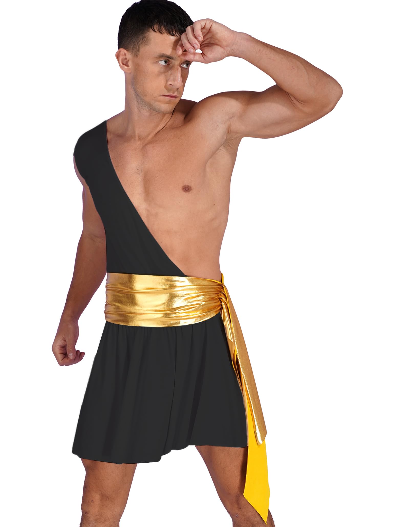 Amazon.com: YOOJOO Men's Halloween Costume Greek Mr. Toga One Shoulder ...
