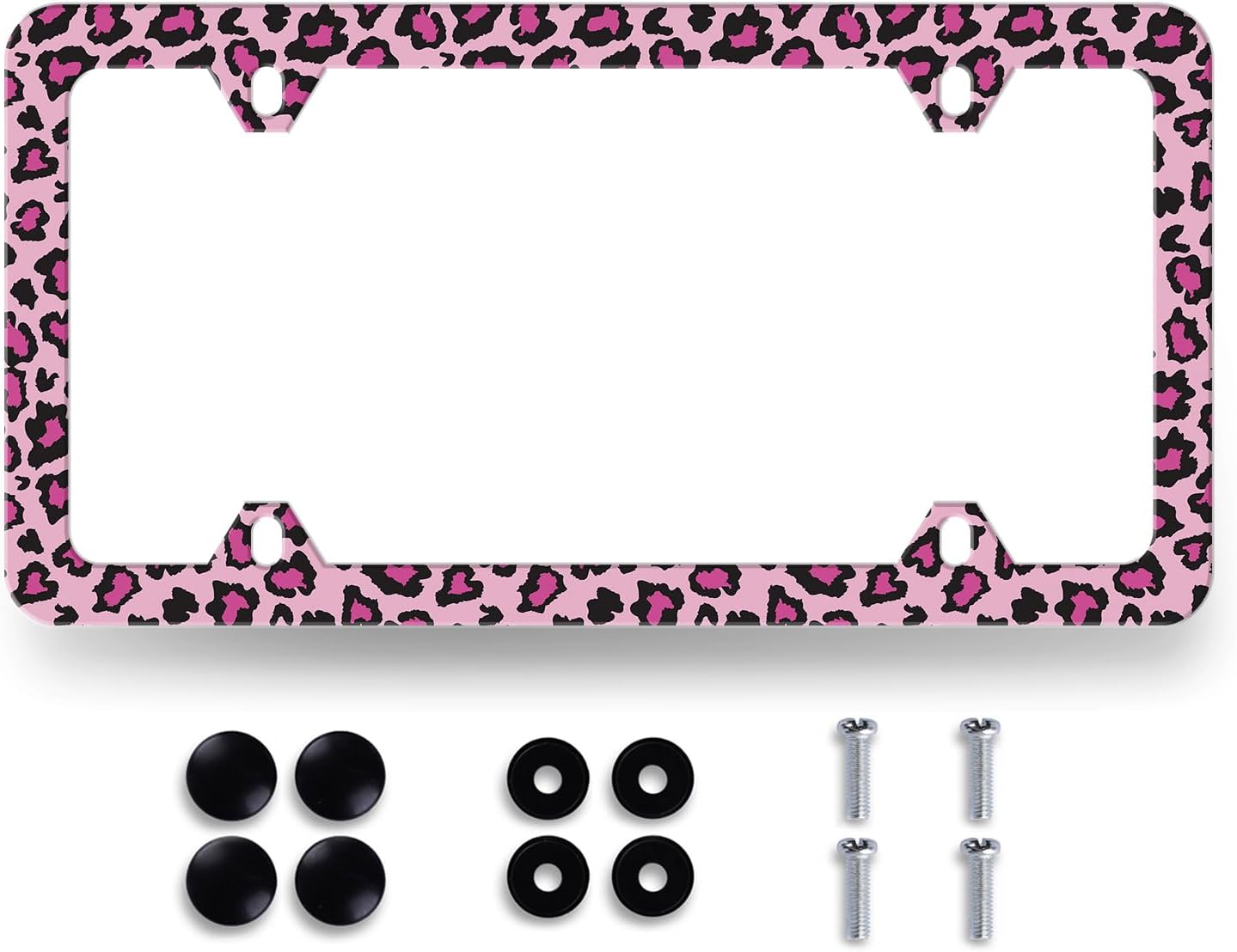 Amazon.com: Sexy Leopard License Plate Frame Pink Leopard Animal Print ...