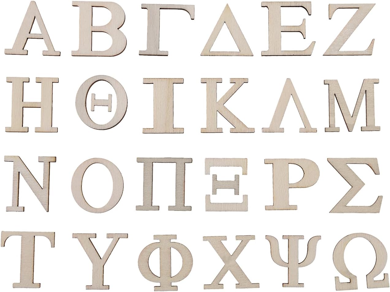 Amazon.com: 2 inch 24 Pcs Wooden Greek Letters, Unfinished Wood ...