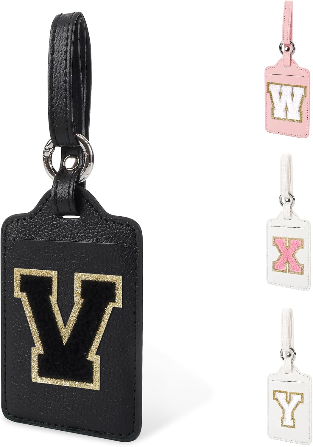 Amazon.com | Initial Letter Luggage Tag V for Suitcases TSA Approved, PU Leather Personalized ...