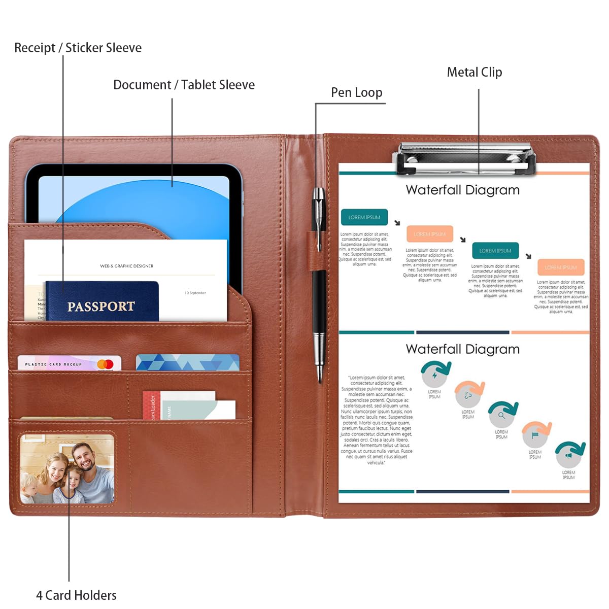 Snapklik.com : Padfolio/Resume Portfolio Folder For Women Men, WAVEYU ...