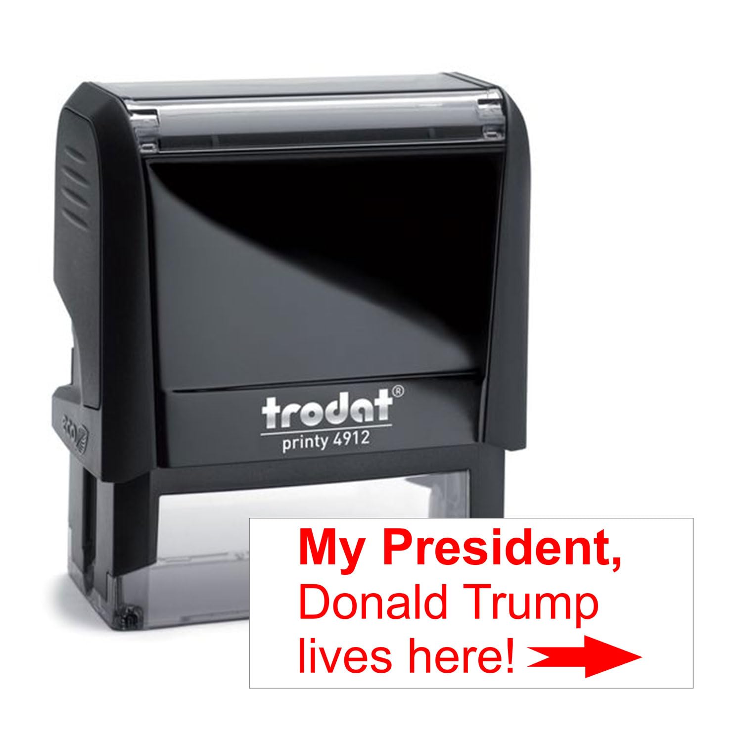 Amazon.com : My President Donald Trump Lives Here Self Ink Stock Stamp ...