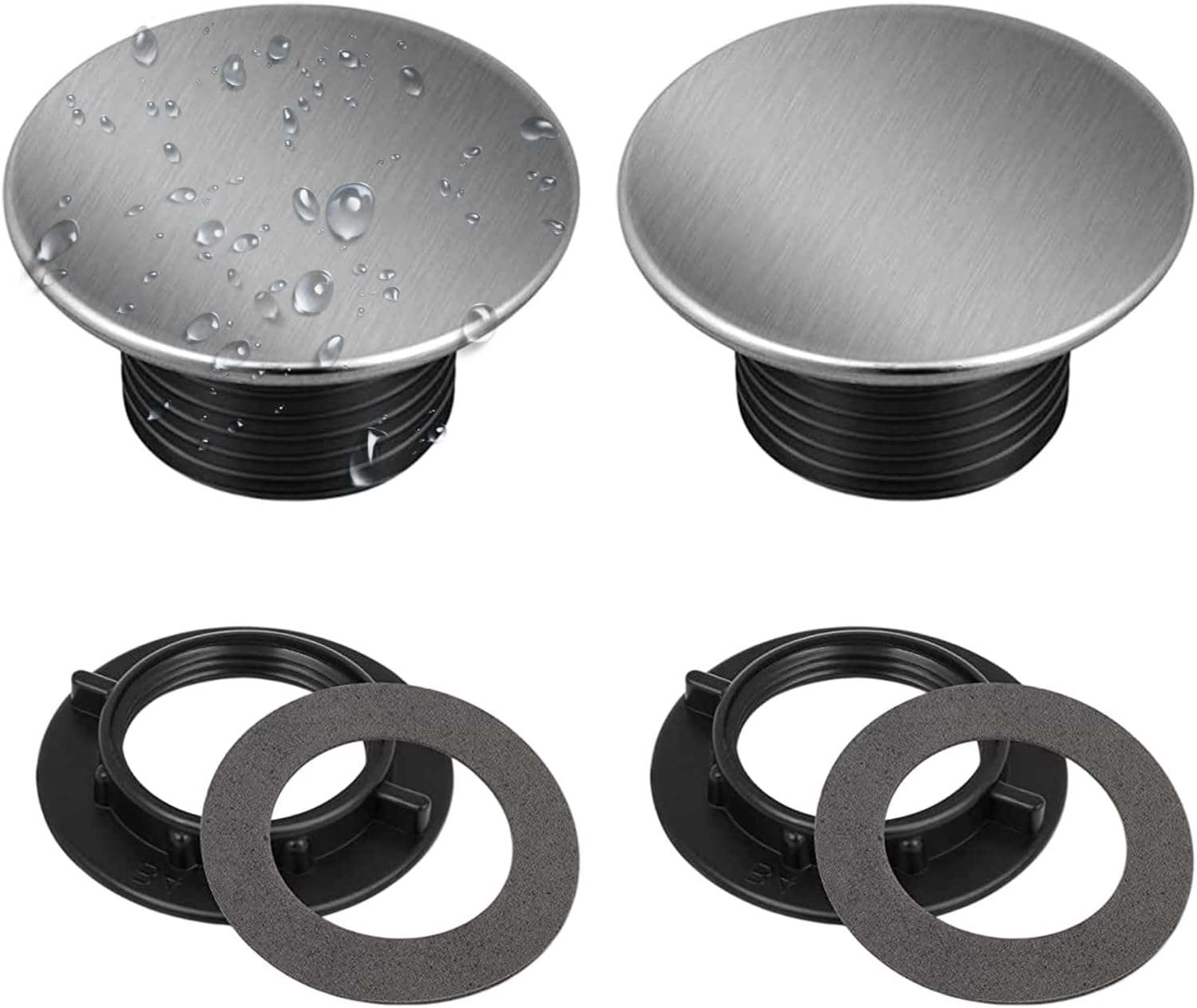 2PCS Stainless Steel Plate Stopper Cover Tap Hole Stopper Chrome Hole ...