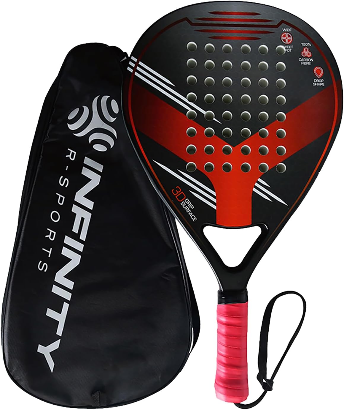 Monirf Carbon Fiber Padel Racket, Drop Shot Paddle Racket, Padel Tennis ...