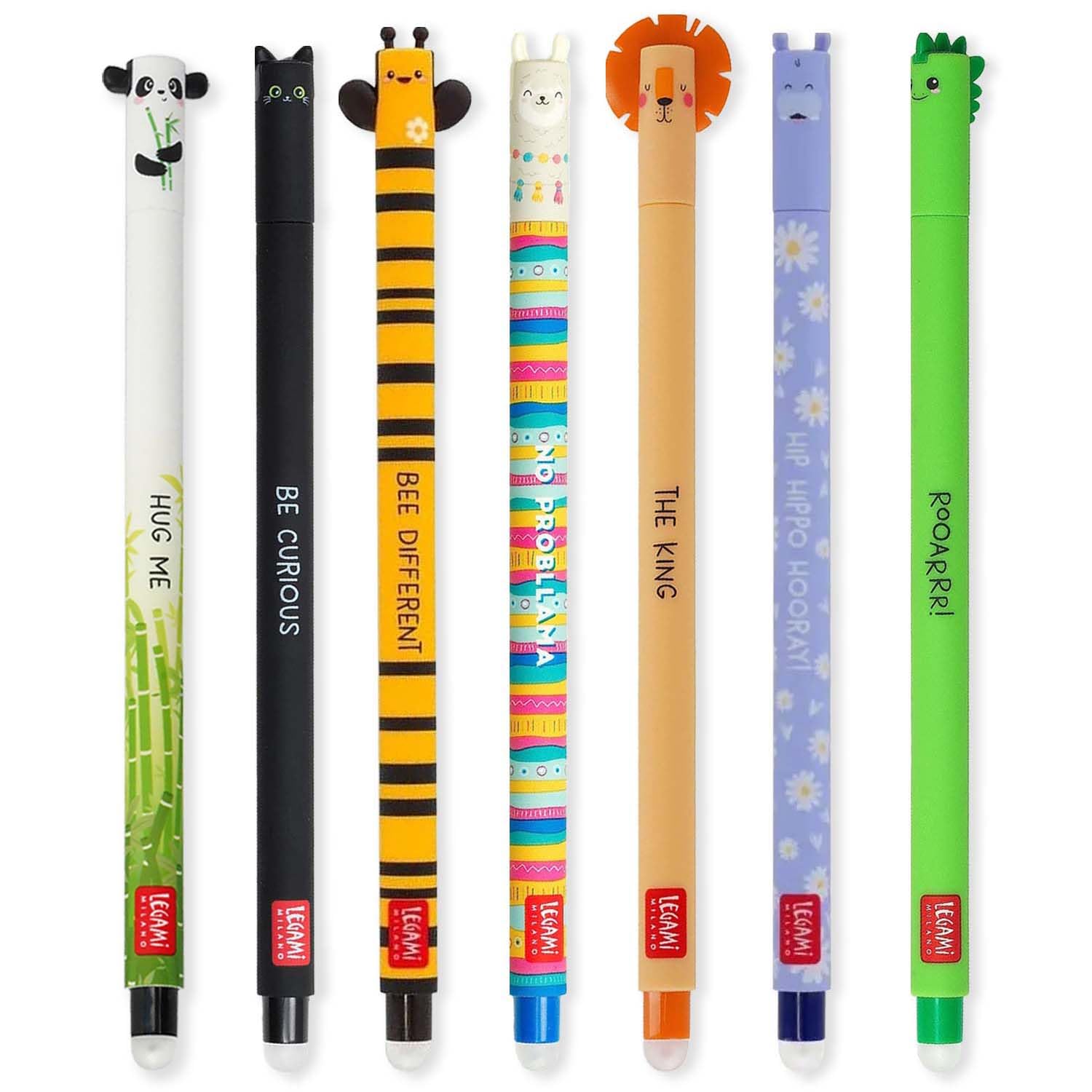 Buy LEGAMI Set of 7 erasable gel pens with thermal sensitive ink, ink ...