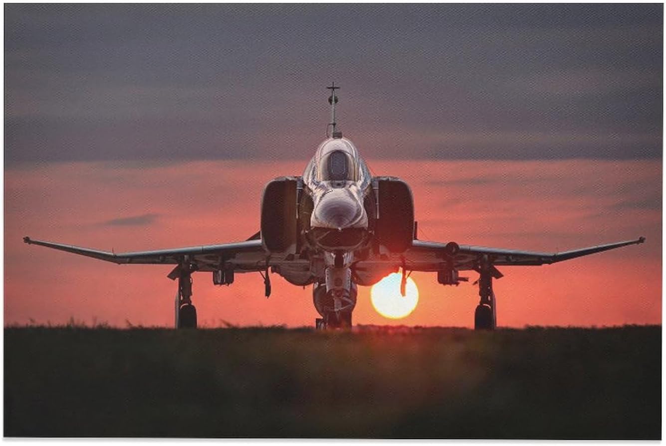 Amazon.com: F4 Phantom II Fighter Bomber Setting Sun Canvas Poster ...