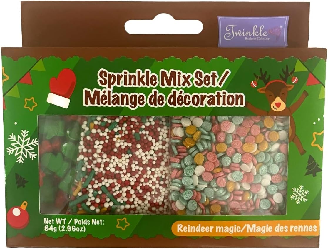 3 Pack Christmas Sprinkle Mix Set (Sprinkle Mix Set- Red, Green, White ...
