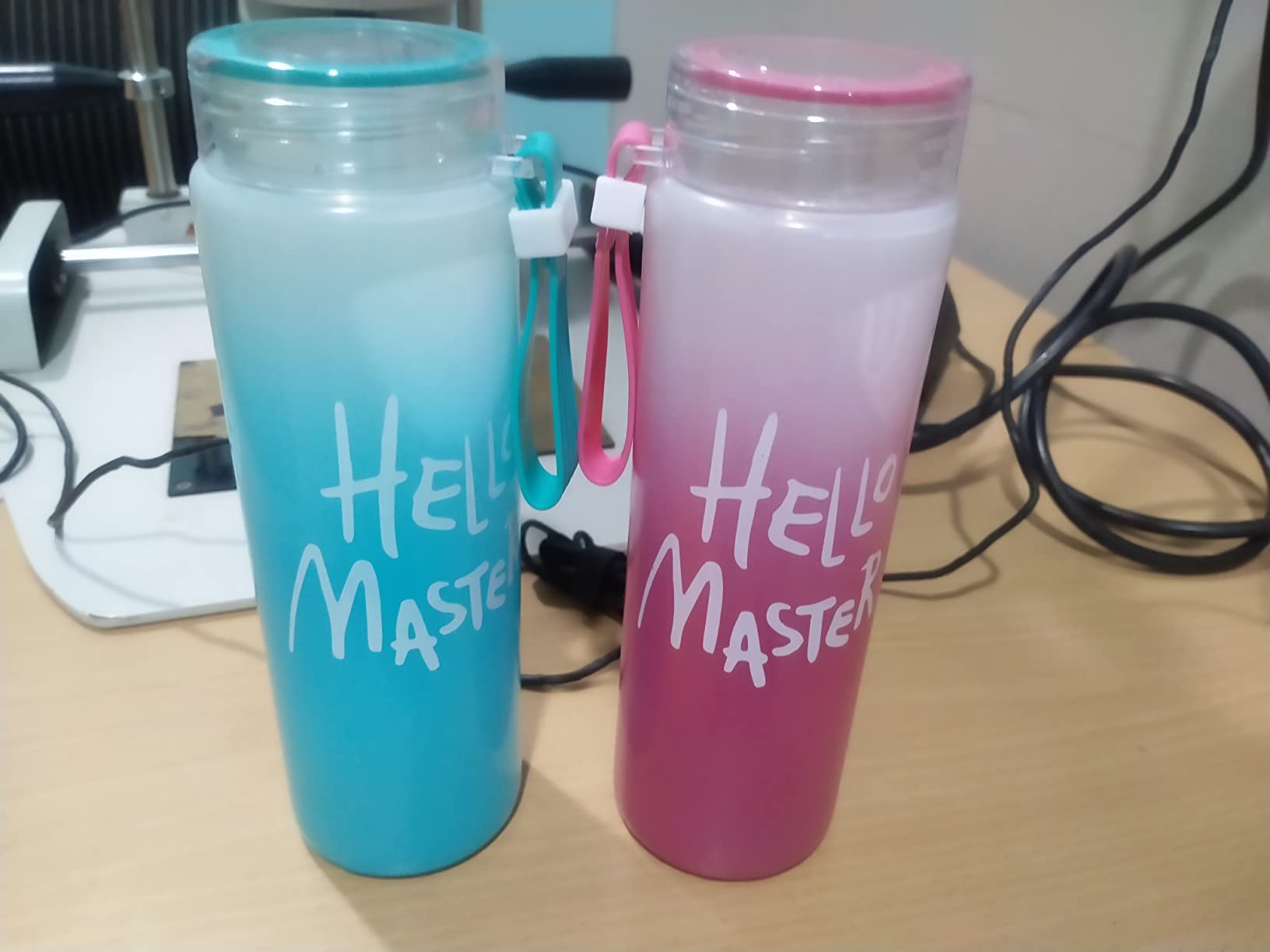 Welour Premium Hello Master Print Glass Water Bottle - 400ml | Glass ...