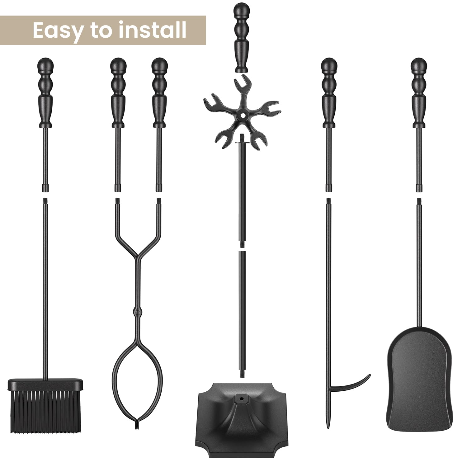 Snapklik.com : AMAGABELI Garden & Home Fireplace Tools Sets 5 Pcs ...