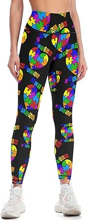 Amazon.com: Autism Heart Puzzle Autism Awareness Workout Leggings for ...