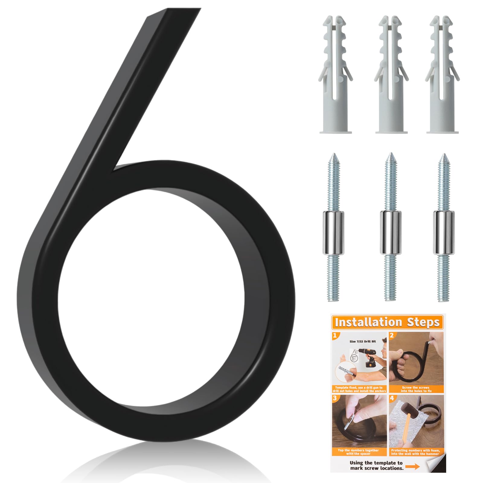 Amazon.com: Briout 5" Modern House Numbers for Outside, Address Numbers ...
