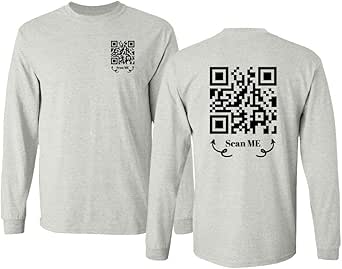 Funny FU QR Code Scan Me QR Code Joke Funny Humor Long Sleeve T-Shirt ...