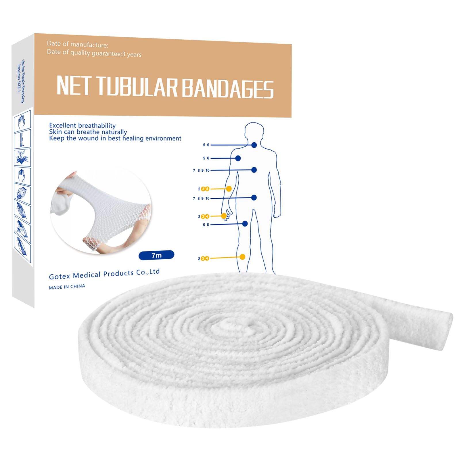 Amazon.com: 7M Net Tubular Bandages Elastic Net Wound Dressing Retainer ...