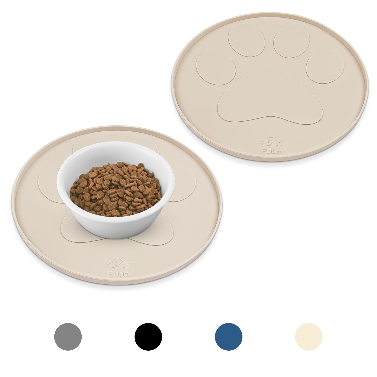 Ptlom Silicone Pet Placemat for Dogs and Cats, Waterproof Non-Slip Pet ...