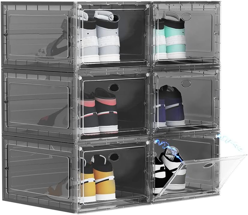 Amazon.com: OMOPIN US 15 XXL 6 Pack Shoe Storage Box, Shoe Boxes Clear ...