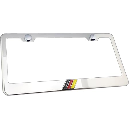 Amazon.com: German 3D Flag Emblem Stainless Steel License Plate Frame ...