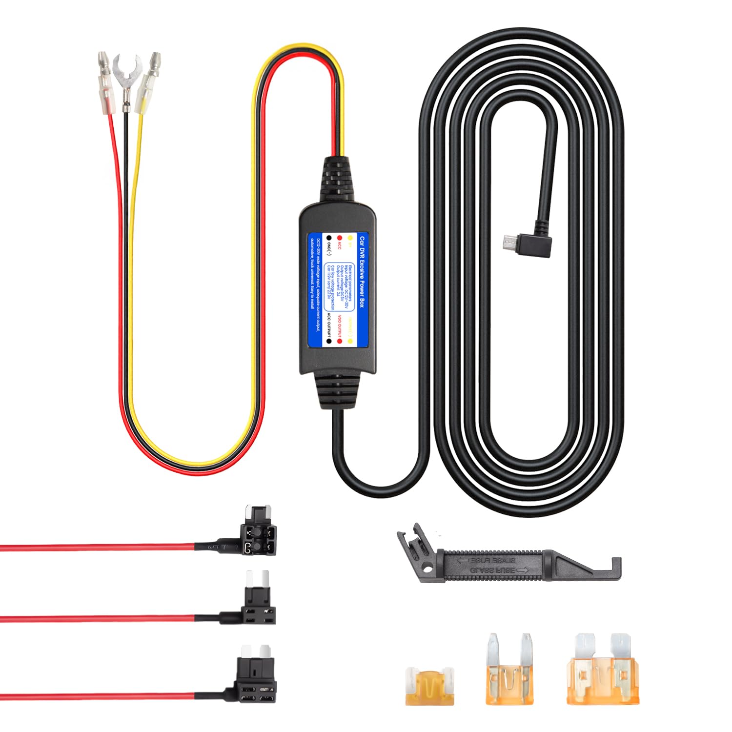 Dash Cam Hardwire Kit Cable - COOAU Dashcam Hardwire USB Ports for Car ...
