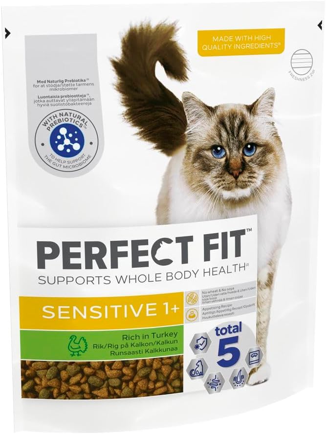 Perfect Fit Sensitive Adult 1+ Complete Dry Cat Food for Adult Cats ...