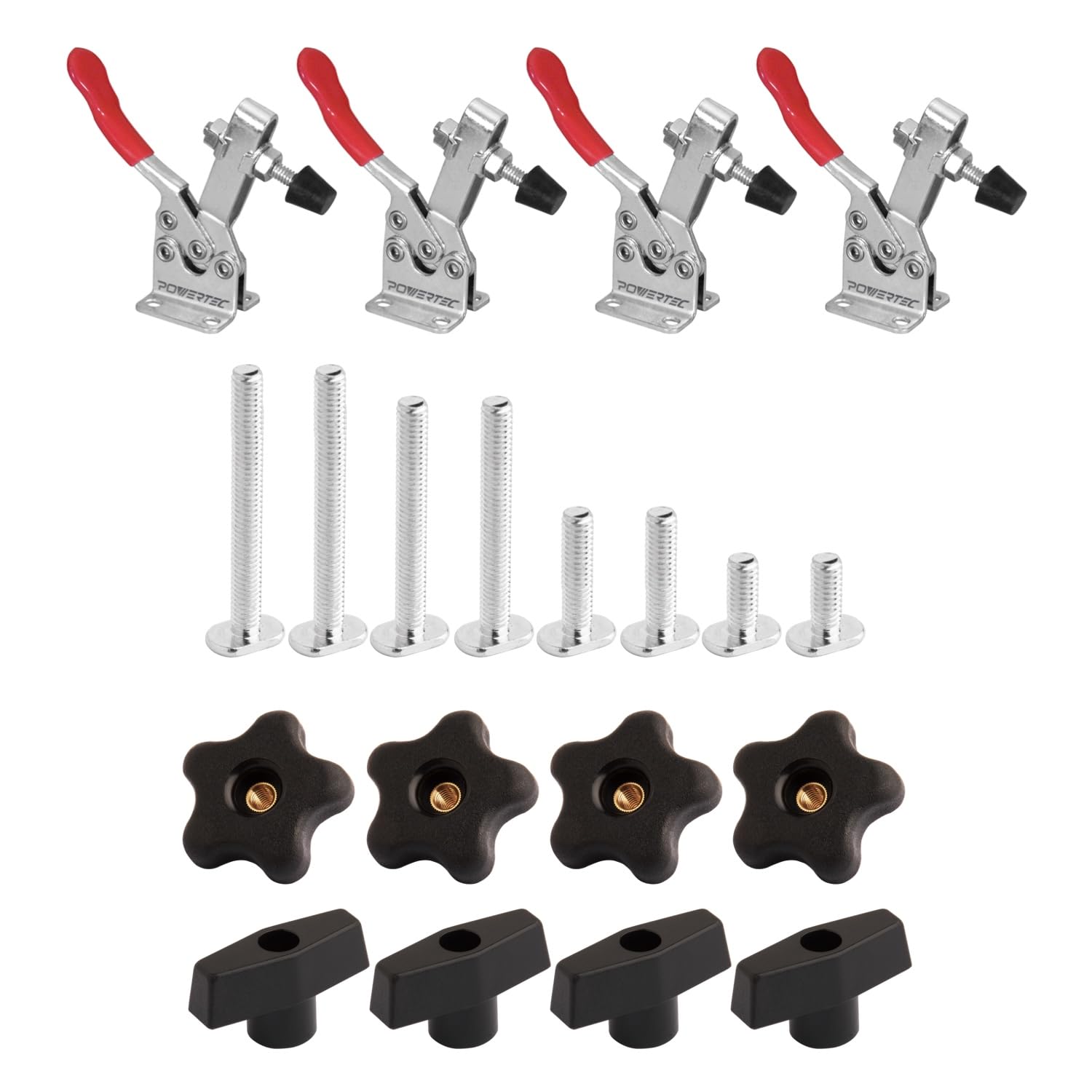 Amazon.com: POWERTEC Toggle Clamp and T Track Knob Kit Woodworking ...