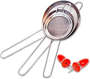 Amazon.com: Stainless Steel Fine Mesh Sieve - Bundle of 3 Small Fine ...