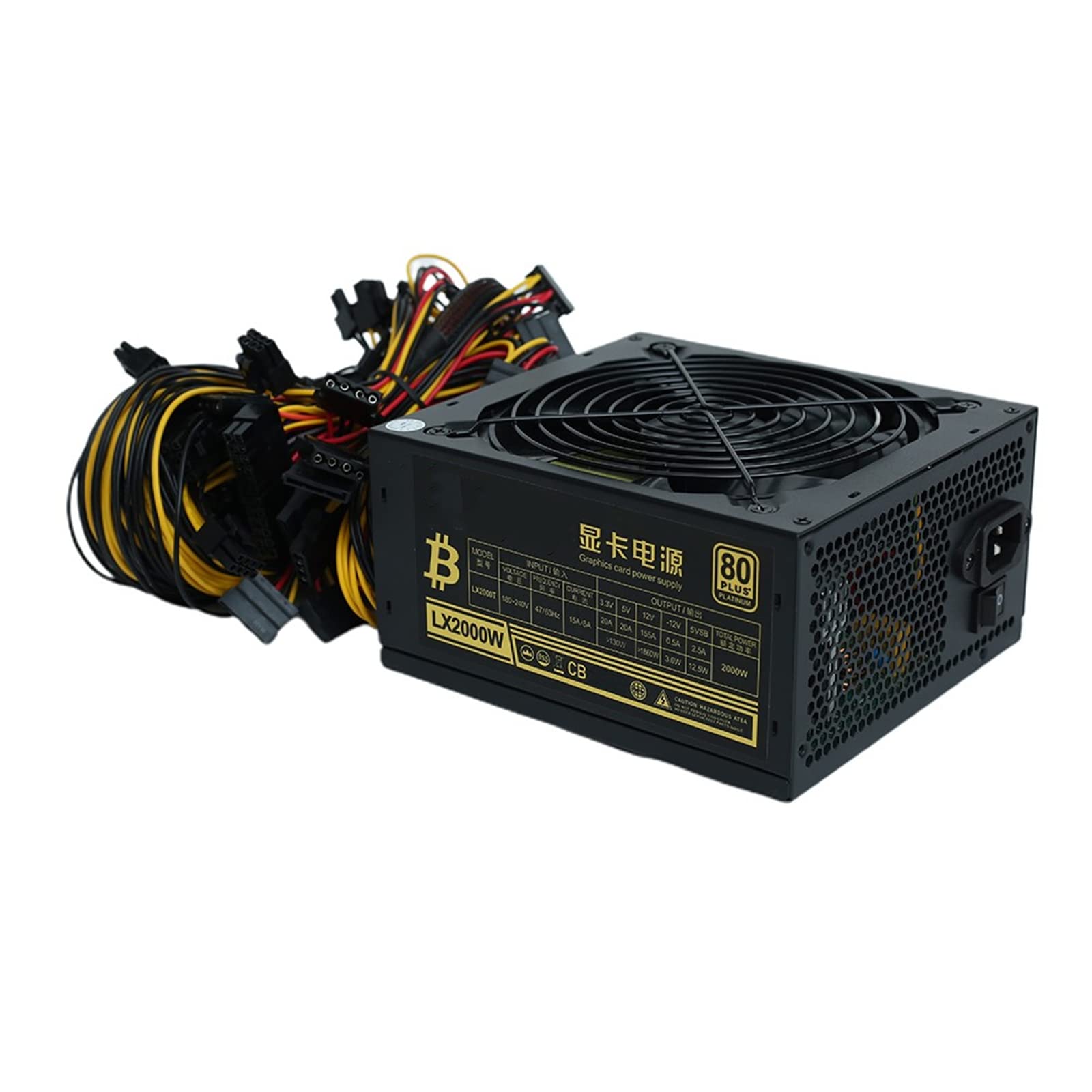 Buy 2000W Mining Power Supply, ATX quiet Mining Rig Server PSU, 160 ...