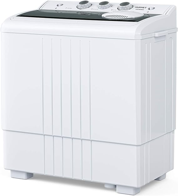 Amazon.com: KUPPET Compact Twin Tub Portable Mini Washing Machine 21lbs ...