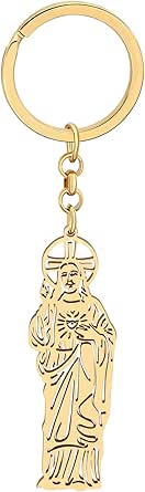 LONYOO Stainless Steel Jesus Cross Keychain Madonna Keyring Easter ...